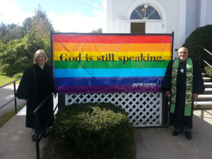 Rainbow signs - UCC Open and Affirming Coalition